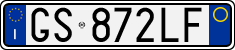 GS 872 LF, Porsche 911 (Rome) License plate of Italy