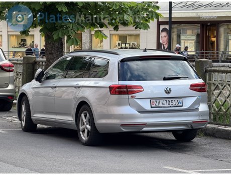 ZH 470516, Volkswagen Passat (Zurich) License plate of Switzerland