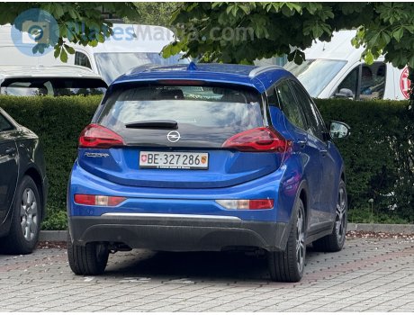 BE 327286, Opel Ampera-e (Bern) License plate of Switzerland