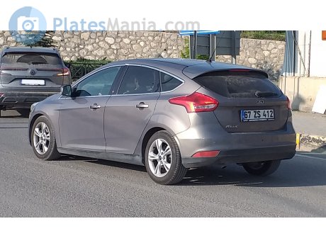 67 ZS 412, Ford Focus (Zonguldak) License plate of Turkey