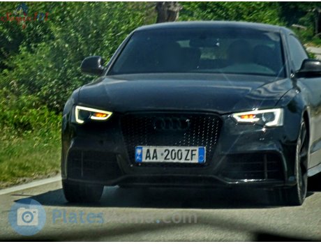 AA 200 ZF, Audi A5 , License plate of Albania
