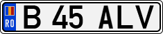 B 45 ALV, Oltcit Club (Bucharest Municipality) License plate of Romania