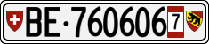 BE 760606, Toyota Avensis (Bern) License plate of Switzerland