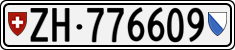 ZH 776609, Volkswagen T-Cross (Zurich) License plate of Switzerland