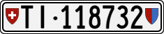 TI 118732, Audi Q2 (Ticino) License plate of Switzerland