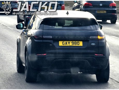 GAY 980, Land Rover Range Rover Evoque (Leicestershire) License plate ...