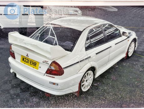 W221 EHR, Mitsubishi Lancer Evolution (Swindon) License plate of the ...