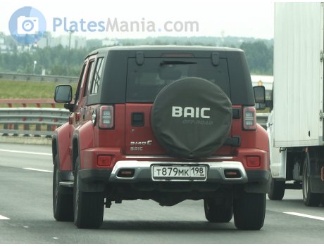 т879мк198, BAIC Beijing BJ40 (St. Petersburg City) License plate Russia
