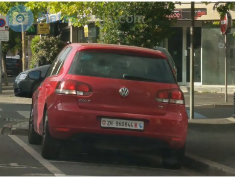 ZH 860844, Volkswagen Golf (Zurich) License plate of Switzerland