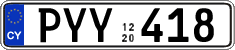 PYY 418, Mazda 2 , License plate of Cyprus