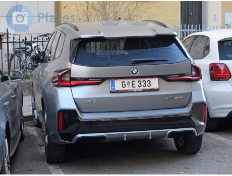 G E 333, BMW X1 (Graz City) License plate of Austria