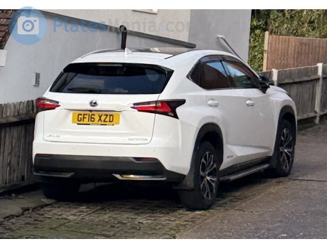 GF16 XZD, Lexus NX (Maidstone) License plate of the United Kingdom