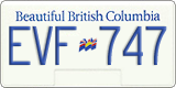 EVF-747, Acura EL (British Columbia) License plate of Canada