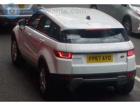FP67 AYO, Land Rover Range Rover Evoque (Nottingham) License plate of ...