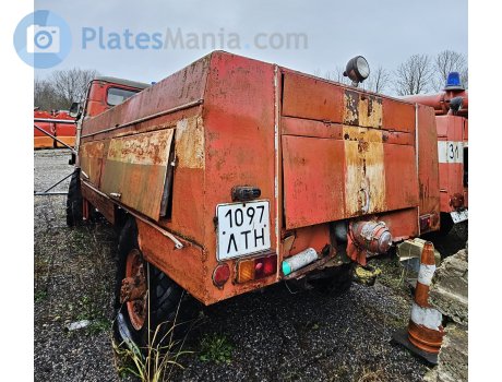 1097 ЛТН, GAZ 66 (Latvian SSR) License plate USSR