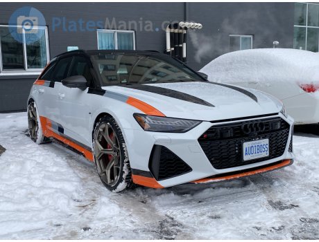 AUDIBOSS, Audi RS6 (Ontario) License plate of Canada