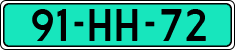 91-HH-72, Karma Kaveya , License plate of the Netherlands
