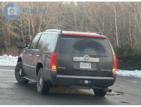GRY 135, Cadillac Escalade (Nova Scotia) License plate of Canada