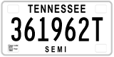 361962T, Vanguard National (Tennessee) License plate of the USA