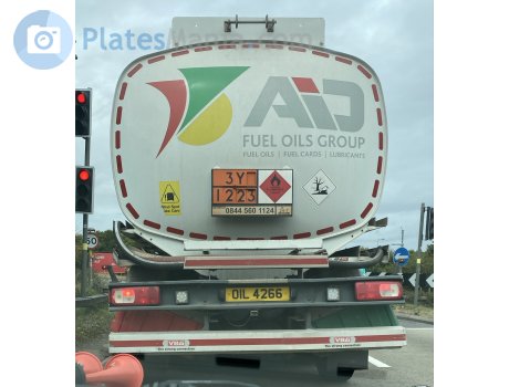 OIL 4266, DAF CF (Fermanagh) License plate of the United Kingdom