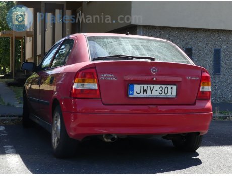 JWY-301, Opel Astra , license plates of Hungary