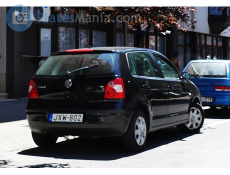 JXW-802, Volkswagen Polo , license plates of Hungary