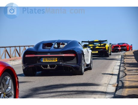 G 7598 E, Bugatti Chiron License plate of Gibraltar