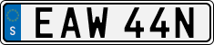EAW 44N, MINI Countryman , License plate of Sweden
