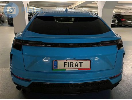 FIRAT, Lamborghini Urus , License plate of Denmark