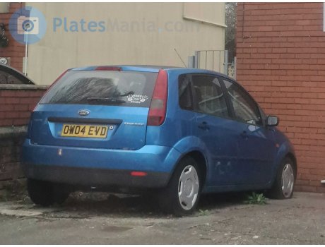 OW04 EVD, Ford Fiesta (Oxford) License plate of the United Kingdom