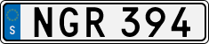 NGR 394, Peugeot 308 , License plate of Sweden