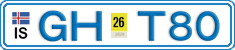 GH T80, BMW X5 License plate of Iceland