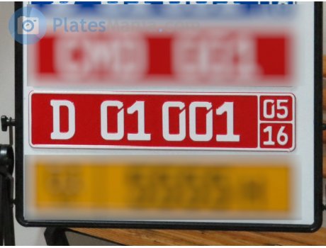 D 01 001, License plate without vehicle (Turkey) License plate of ...