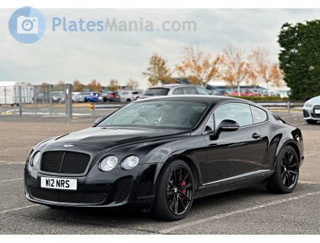 W12 NRS, Bentley Continental (Aberdeen) License plate of the United Kingdom