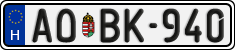 AO BK-940, Porsche 911 , license plates of Hungary