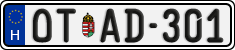 OT AD-301, Volkswagen Transporter , license plates of Hungary