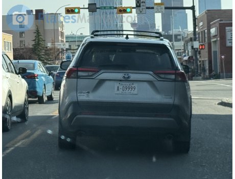 A-09999, Toyota RAV4 (Alberta) License plate of Canada