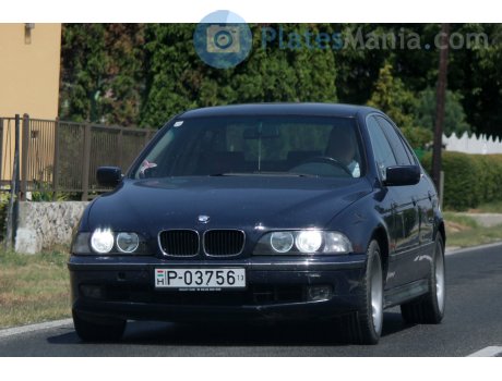P-03756 13, BMW 5 Series , license plates of Hungary