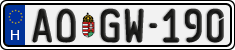 AO GW-190, BMW 5 Series , license plates of Hungary