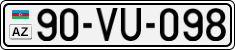 90 VU 098, Lexus RX (Baku City) License plate of Azerbaijan