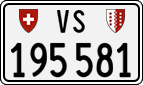 VS 195581, Jeep CJ-Series (Valais) License plate of Switzerland