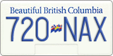 720-NAX, Honda Civic (British Columbia) License plate of Canada
