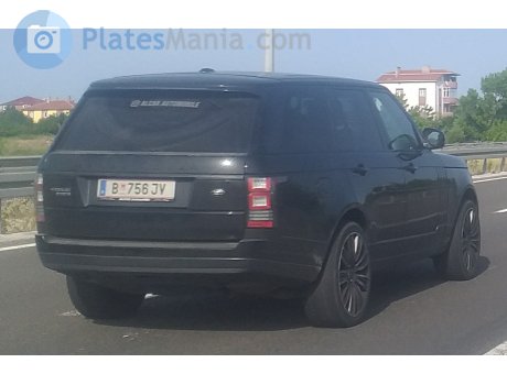 B 756 JV, Land Rover Range Rover (Bregenz District) License plate of ...