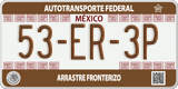53-ER-3P, Kenworth T700 (Federal license plates) License plate of Mexico