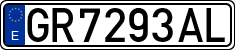 GR 7293 AL, Ford Transit (Granada) License plates of Spain