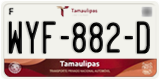 WYF-882-D, Toyota HiAce (Tamaulipas) License plate of Mexico