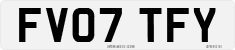 FV07 TFY, Vauxhall Astra (Lincoln) License plate of the United Kingdom