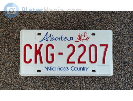 CKG-2207, License plate without vehicle (Alberta) License plate of Canada
