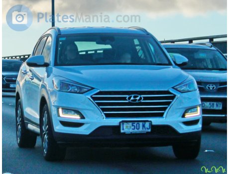 I 50 KJ, Hyundai Tucson (Tasmania) License plate of Australia