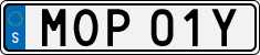MOP 01Y, Volkswagen Passat , License plate of Sweden